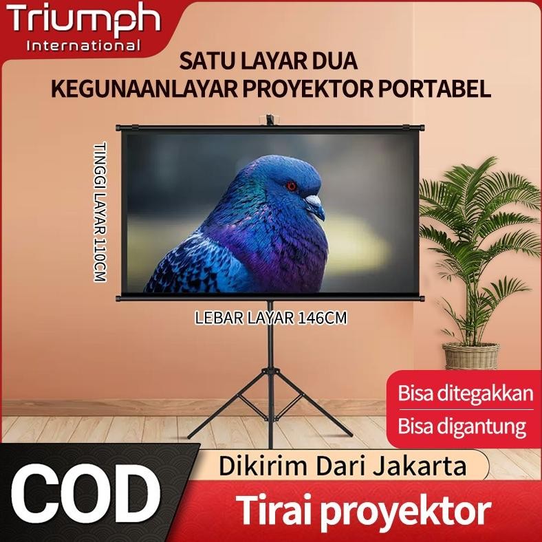 Jual Layar Proyektor 4:3 Layar proyektor gantung dan berdiri di lantai ...