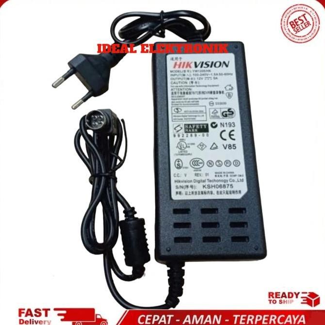 Jual Adaptor hikvision 12V 5A 4 pin DVR Adaptor NVR CCTV Adaptor ...