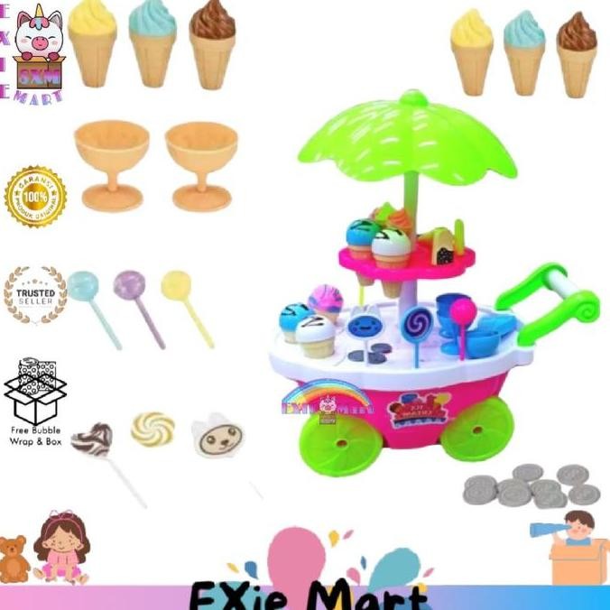 Jual [Spesial] Mainan Anak Trolly Ice Cream Warna Besar - Mainan ...