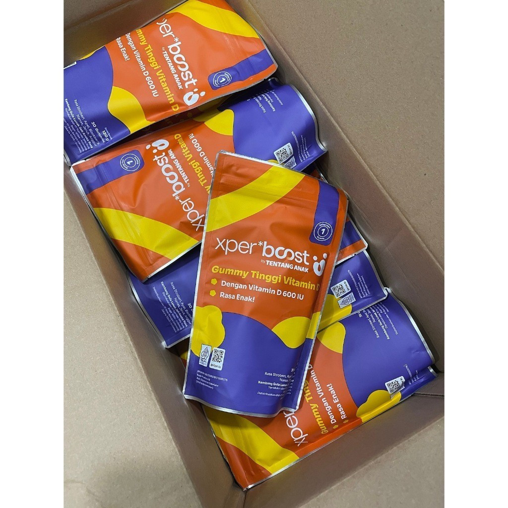 Jual 1 DUS Xper Boost Gummy Vitamin D 600 IU Anak dan Dewasa Paket 30 ...