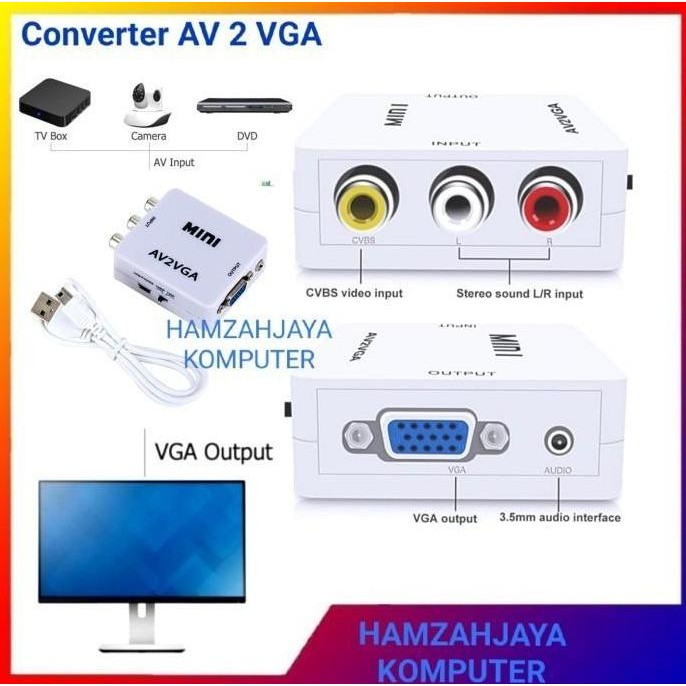 Jual ready AV2VGA KONVERTER AV RCA TO VGA CONVERTER PS2 KE MONITOR ...