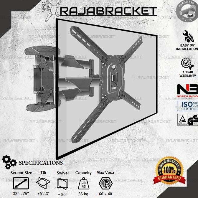 Jual TERMURAH - Bracket Braket Breket TV 80 75 70 65 60 55 50 43 40 32 inch, Bracket TV Swivel ...