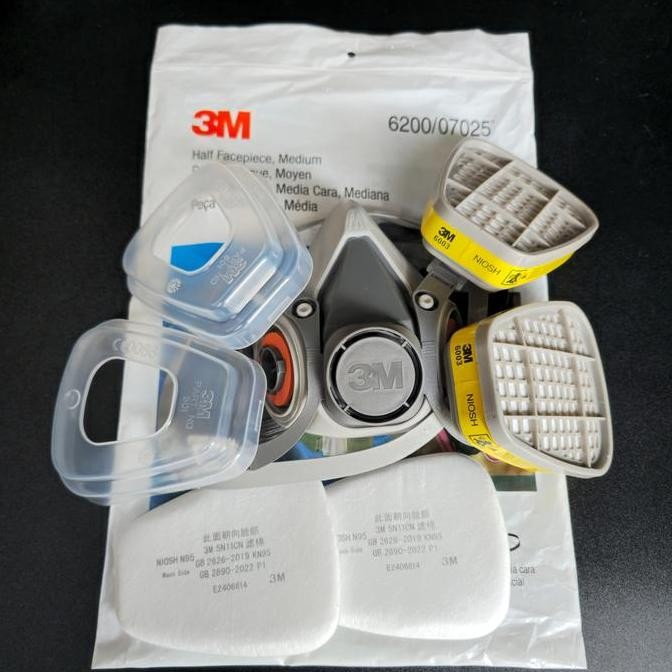 Jual Premium Masker 3M 6200 Half Facepiece Respirator Half Gas Mask ...