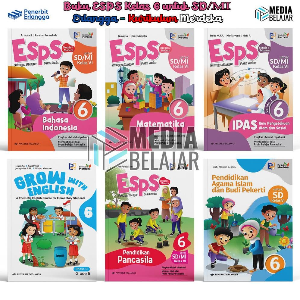 Jual Buku ESPS Kelas 6 SD Kurikulum Merdeka Revisi Terbaru 2024 - Erlangga Original & Lengkap ...