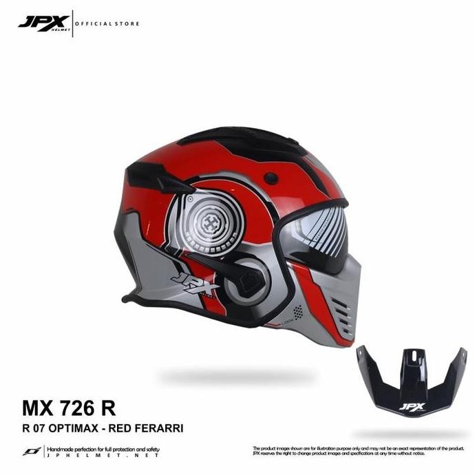 Jual Helm JPX Full Face Mx-726R Motif - R07 Optimax - Helm Modular ...