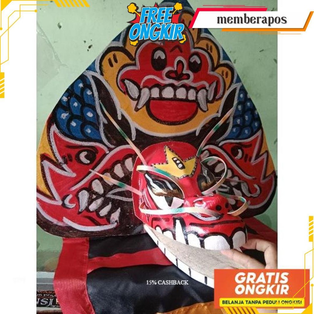 Jual Cuci Gudang Barongan Devil Sungut Full Kayu Asli Ukuran 14 Bonus ...