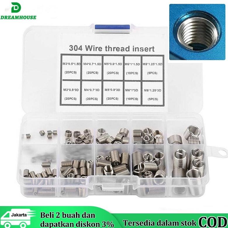 Jual Produk Baru!! Set 150PCS Recoil Drat Baut M3 M4 M5 M6 M8 + Kunci ...