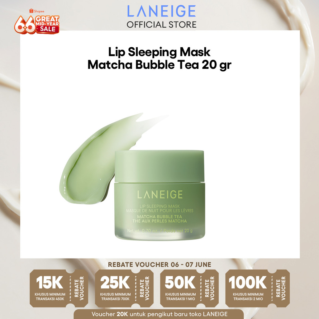 Jual LANEIGE Lip Sleeping Mask Matcha Bubble Tea 20 gr | Shopee Indonesia