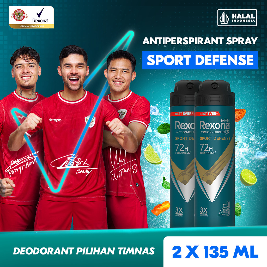 Jual Rexona Men Antiperspirant DEODORANT SPRAY Sport Defense 135ml ...