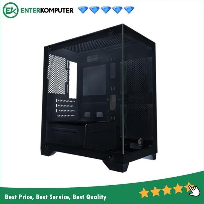 Jual Casing CUBE GAMING BLUEY BLACK - mATX Gaming Case - Front & Left Side Tempered Glass ...