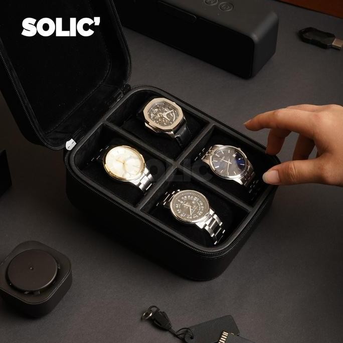 Jual Kotak Tempat Jam Tangan Travel isi 4 - Leather Watch Box 4 Slots ...