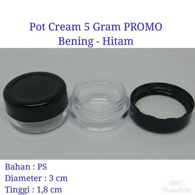 Jual Pot Cream 5 Gram Bening Hitam Promo Minimal 1000 Pcs | Shopee ...