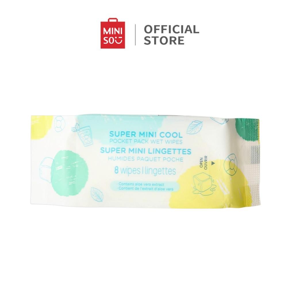 Jual MINISO Tisu Basah Super Mini Cool Pocket Pack (8 Tisu Basah8 ...