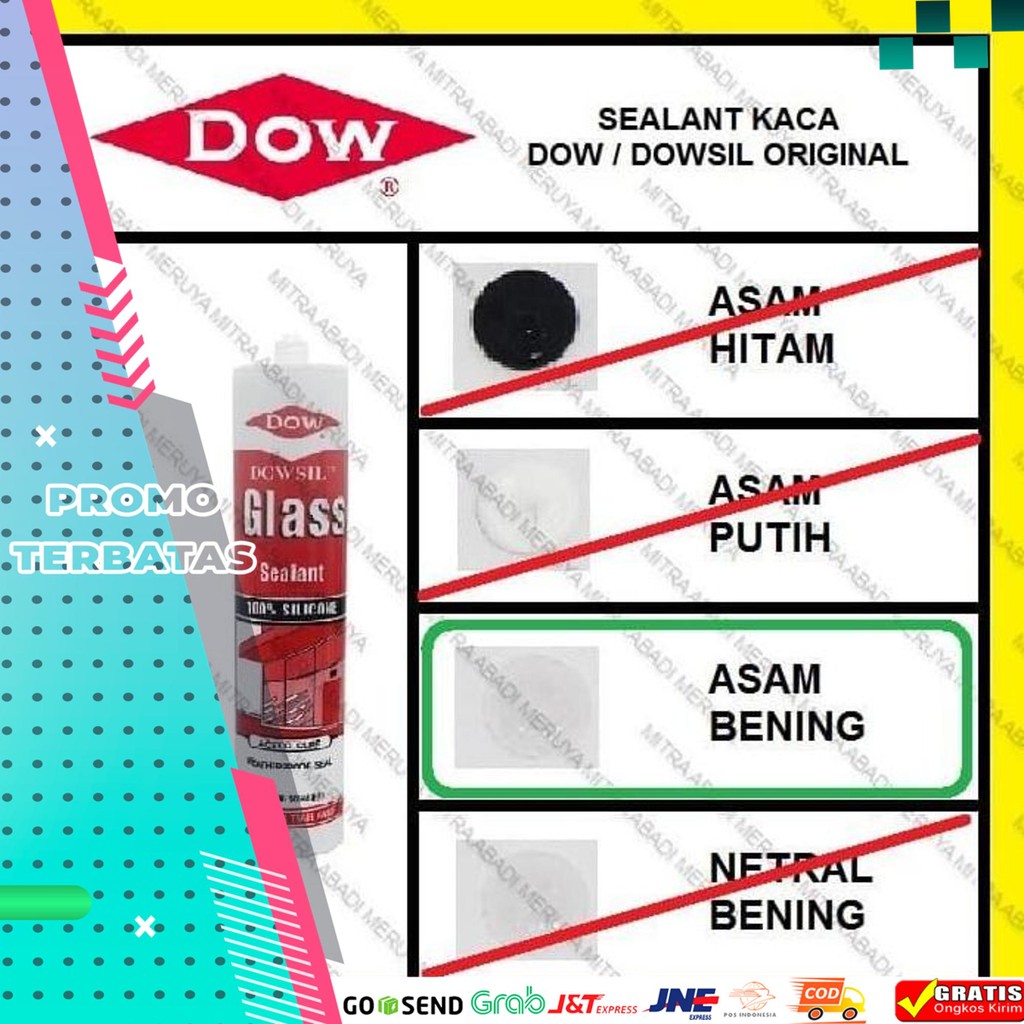 Jual DISKON LEM KACA AQUARIUM DOW CORNING ASAM CLEAR BENING LEM SILICONE SEALANT | Shopee Indonesia