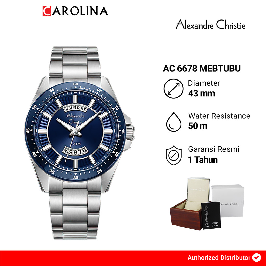 Jual Jam Tangan Pria Alexandre Christie AC 6678 MEBTUBU Blue Dial ...