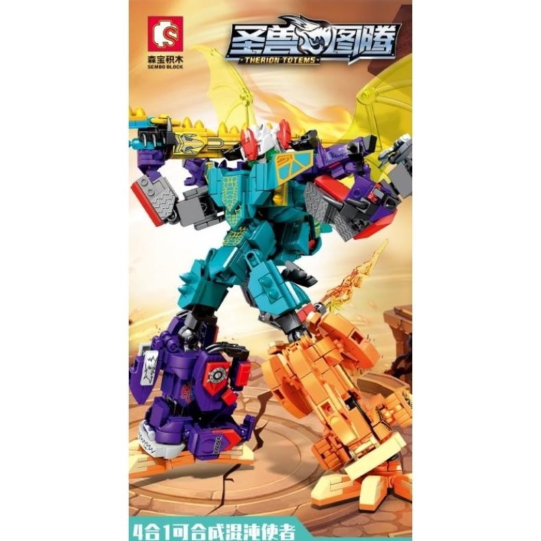 Jual Mainan Anak Sembo Block Brick Robot Transformer Megazord Therion ...