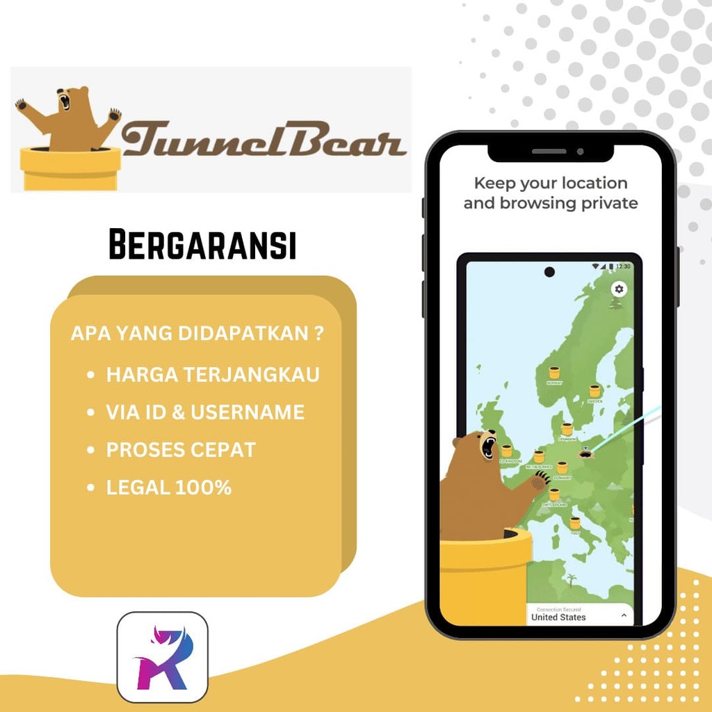 Jual Tunnel Bear 100gb Premium 1 Tahun Bergaransi Termurah | Shopee Indonesia