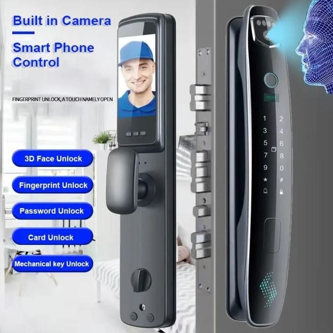 Jual Smart Door Lock 3D Face Recognition Aplikasi Camera Password Fingerprint Card Kunci Pintu ...