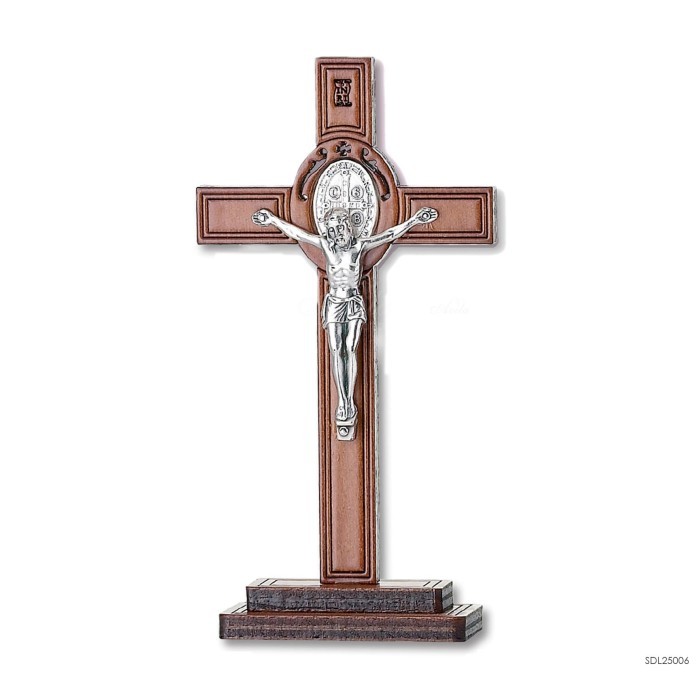 Jual SALIB DUDUK ST. BENEDICTUS TERBUAT DARI KAYU OLIVE 13X7CM | Shopee ...