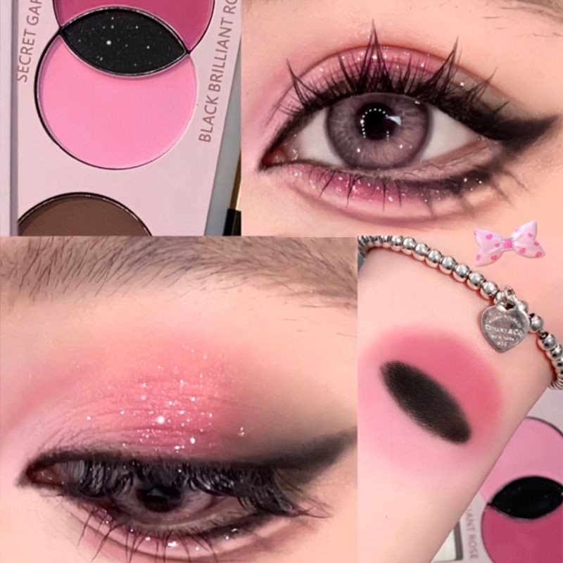 Jual Palet Eyeshadow Gradien Pink-Hitam Manis dan Menawan, Mencerahkan ...