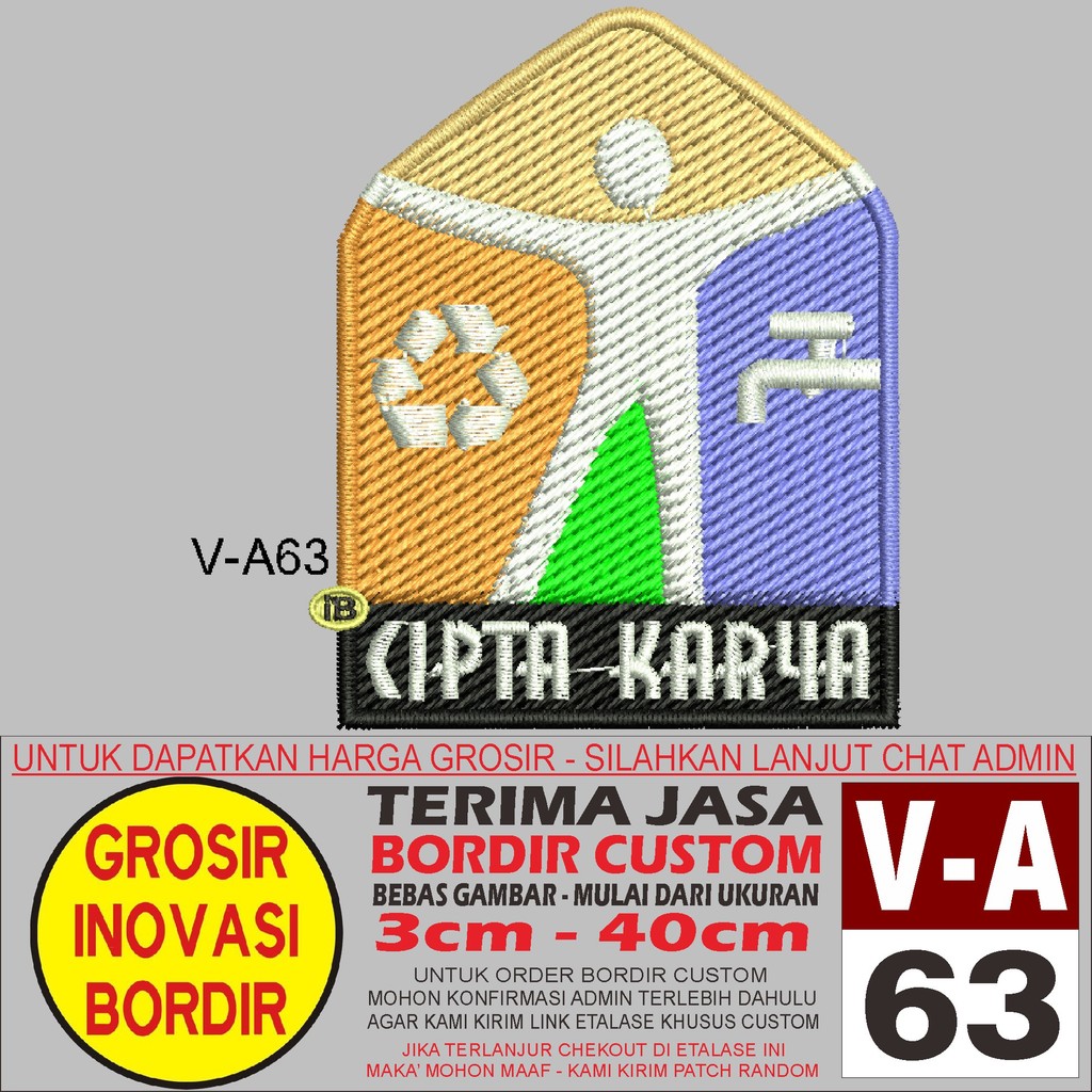 Jual PATCH BORDIR LOGO V-A63 CIPTA KARYA - GIB REVIEW/TESTI | Shopee ...