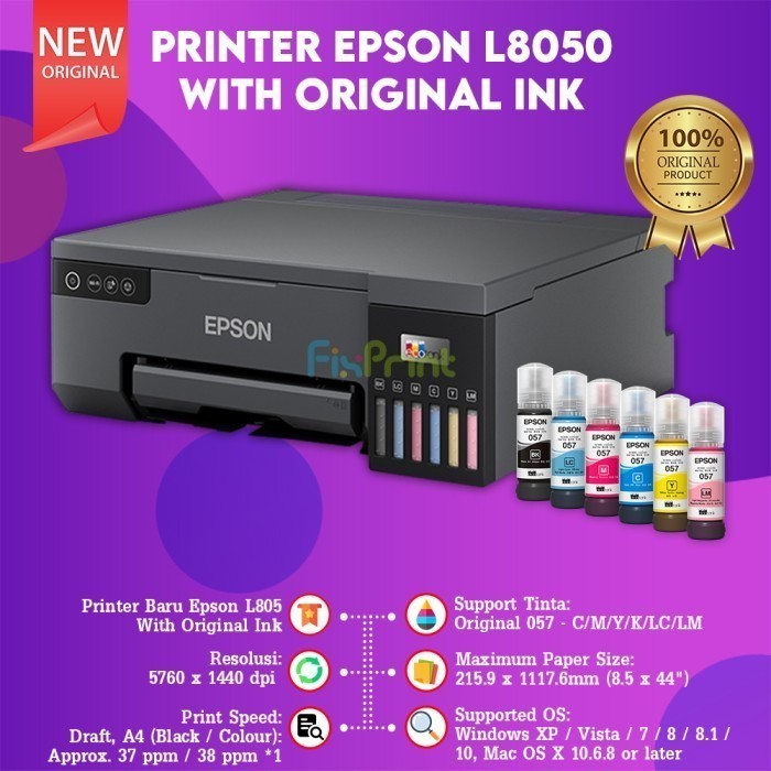 Jual Printer Epson L805 L-805 Ink Tank System Pabrik Wireless Print 6 Warna Unit Baru - Garansi ...