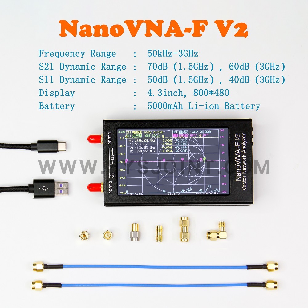 Jual 1.5GHz/3GHz NanoVNA-F / V2 VNA HF VHF UHF Vector Network Antenna Analyzer + 4.3 inch IPS ...
