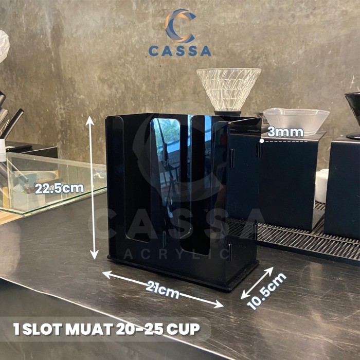 Jual Rak Cup Holder Dispenser Paper Cup Organizer 2 Slot | Shopee Indonesia