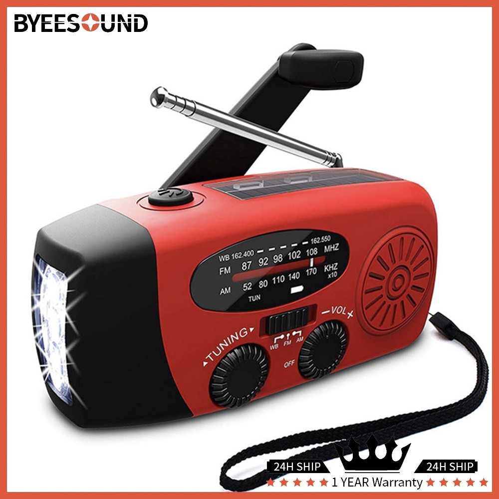 Jual Radio Tangan Multifungsi Dinamo Engkol Tenaga Surya Radio Cuaca AM ...