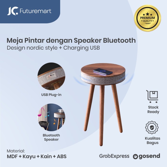 Jual SOLEED Meja Speaker Bluetooth 5.0 Wireless Charger Coffee Table Gt ...