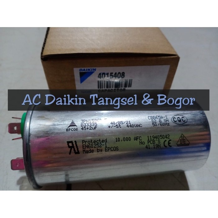 Jual Capacitor / Kapasitor Ac Daikin 2Pk Ftne60Mv14 45+2Uf Original ...