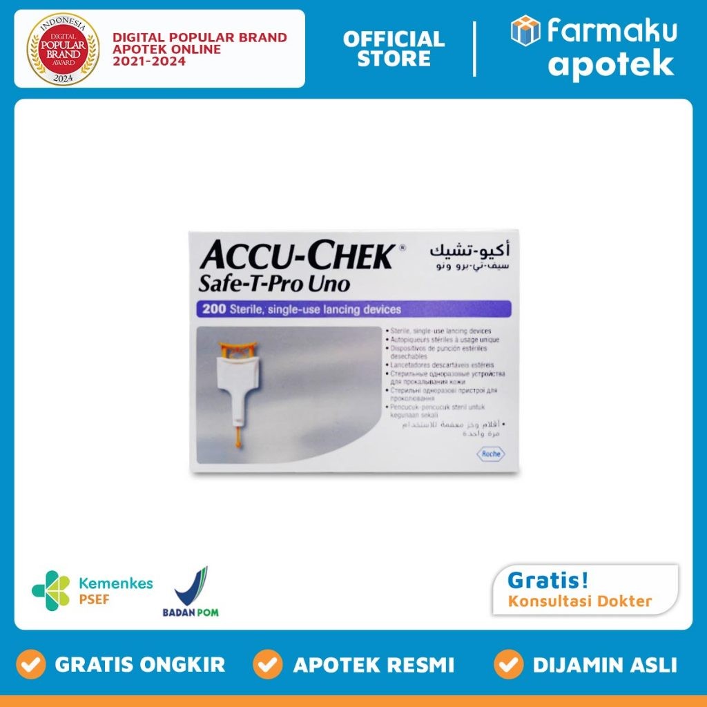 Jual Accu-Chek Safe T Pro Uno 200 Lancet - BIN | Shopee Indonesia