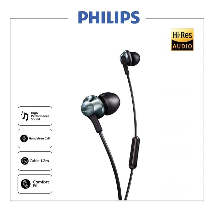 Jual Philips Hires Audio Earphone With Mic - Pro 6105 | Shopee Indonesia