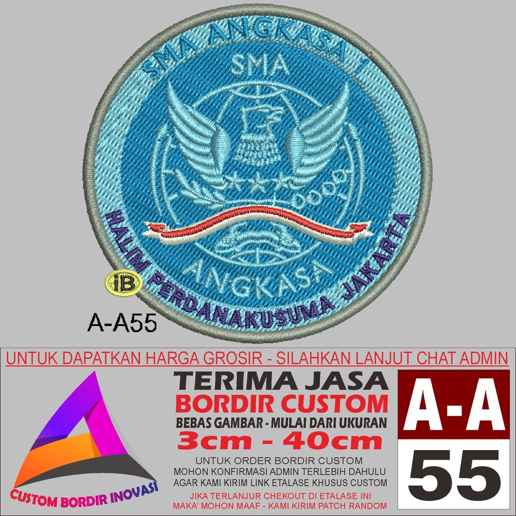 Jual PATCH BORDIR LOGO SEKOLAH SMA ANGKASA 1 HALIM PERDANA KUSUMA ( A ...