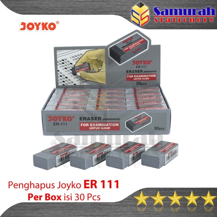 Jual Penghapus Pensil Joyko ER 111 Abu (Box) / Eraser ER111 For Exam Ujian | Shopee Indonesia