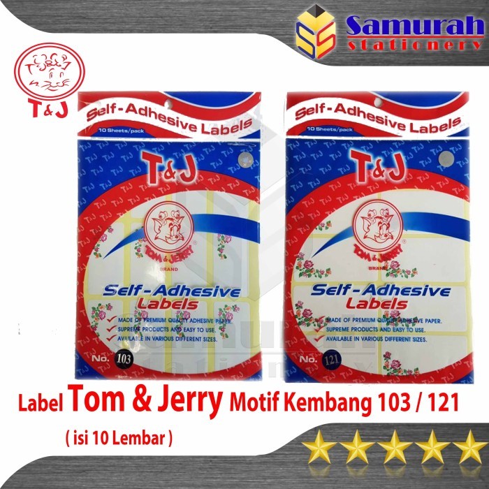 Jual Label Stiker Tom & Jerry 103 - 121 Motif Kembang / Kertas Sticker TJ | Shopee Indonesia