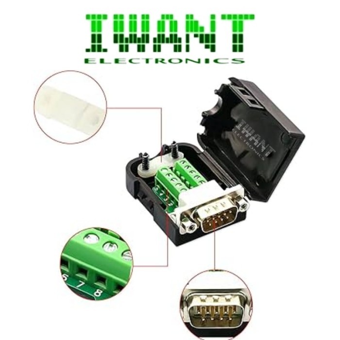 Jual Db9 Male Rs232 Adapter Terminal Block Casing Db9 Terminal Block ...