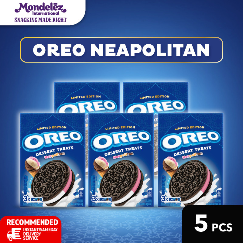 Jual Oreo Dessert Treats Neapolitan (3 x 131g) Multipack 5x | Shopee ...