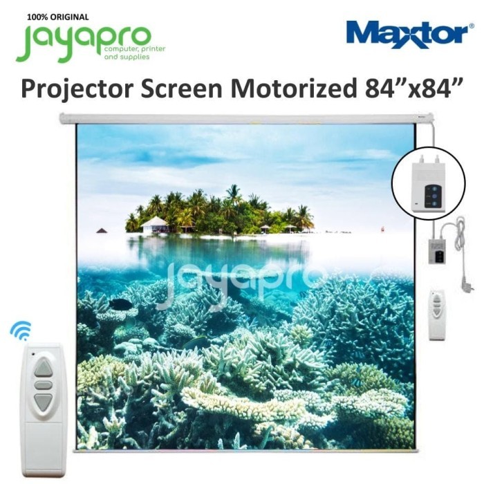 Jual Layar Proyektor 84 inch / 84" x 84" Maxtor Wall Mount Motorized ...