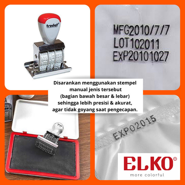 Jual TINTA STEMPEL PERMANEN PLASTIK EXPIRED DATE WARNA PUTIH - ELKO 100 ...