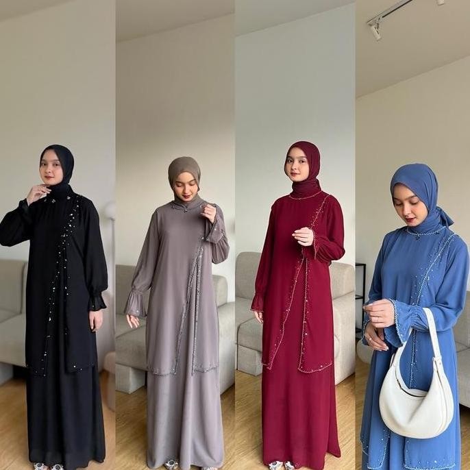 Jual Hijablabel Butik - Gamis Ceruty Cantik Nadira Dress Ceruti Muslim ...