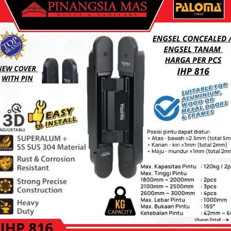 Jual Paloma Engsel Tanam Invisible Concealed Hinge Pintu Jendela Ihp ...