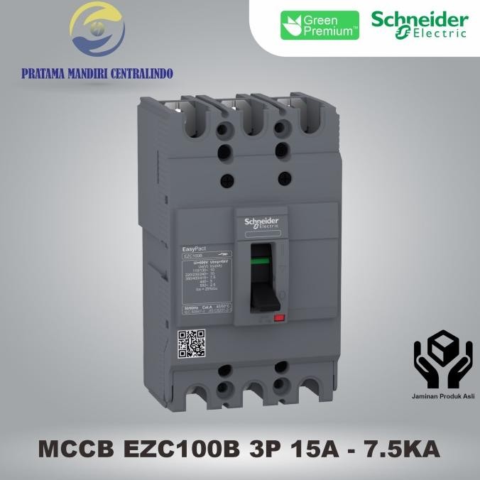 Jual Miliki Mccb 3P 15A 7,5Ka Easypact Schneider Breaker 3 Pole 3P - Ezc100B3015 | Shopee Indonesia