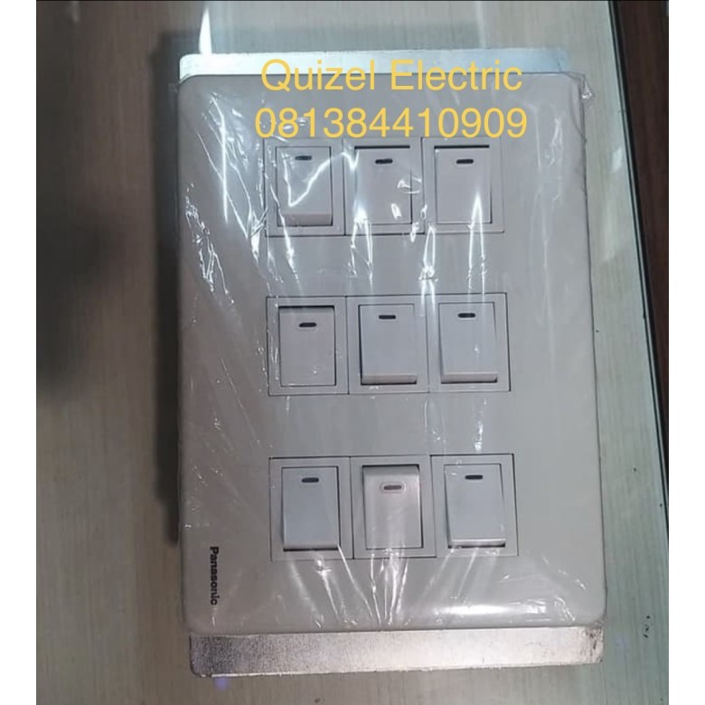 Jual Saklar Grid Switch 9 Gang/9 Mata Saklar Panasonic + Inbodus Kaleng ...