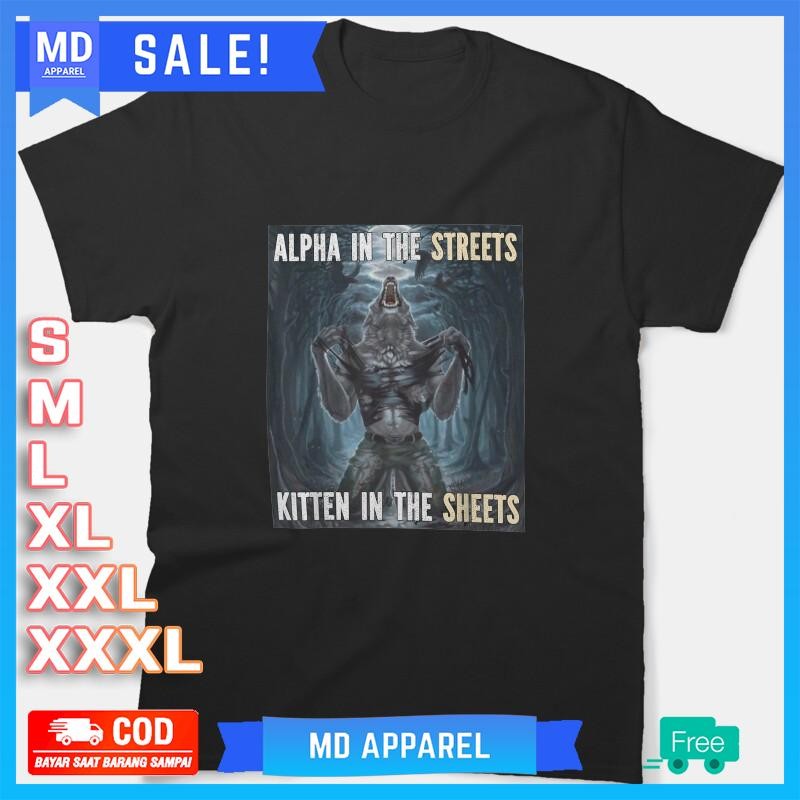Jual Kaos Alpha In The Streets Funny Cringe Werewolf Meme Wolf | Shopee ...