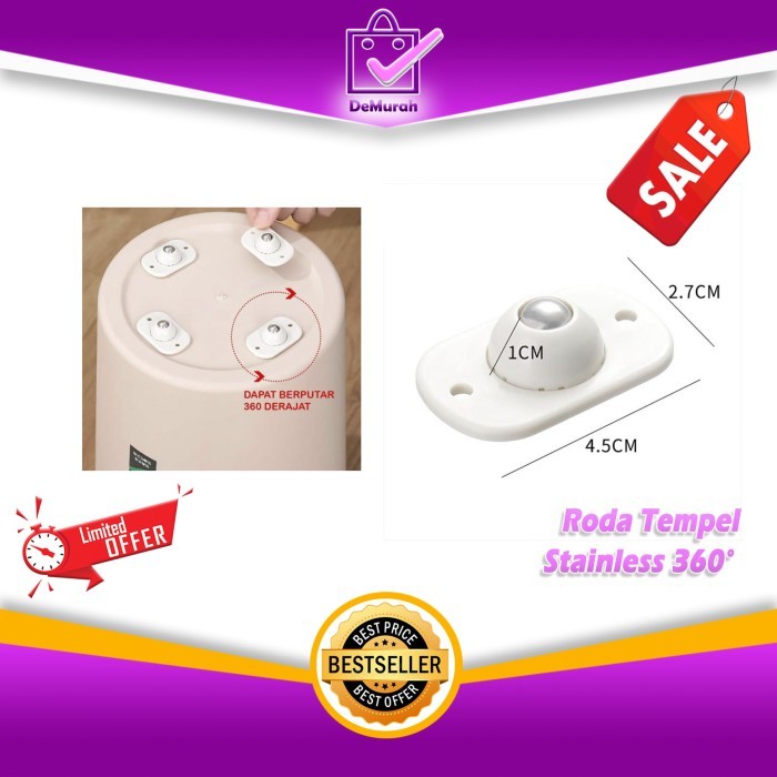 Jual Roda Tempel Stainless 360 Roda Serbaguna Alat Geser Perabotan 0782 ...