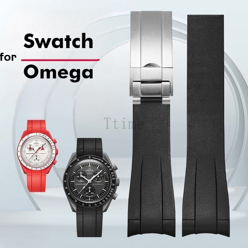 Jual Tali Silikon Gesper Lipat Baru untuk Omega X Swatch Joint ...