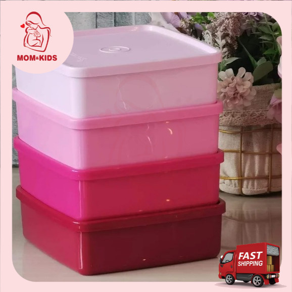 Jual Tupperware 620ml Kotak Besar Cozy Nest Serving Light Pink Red ...