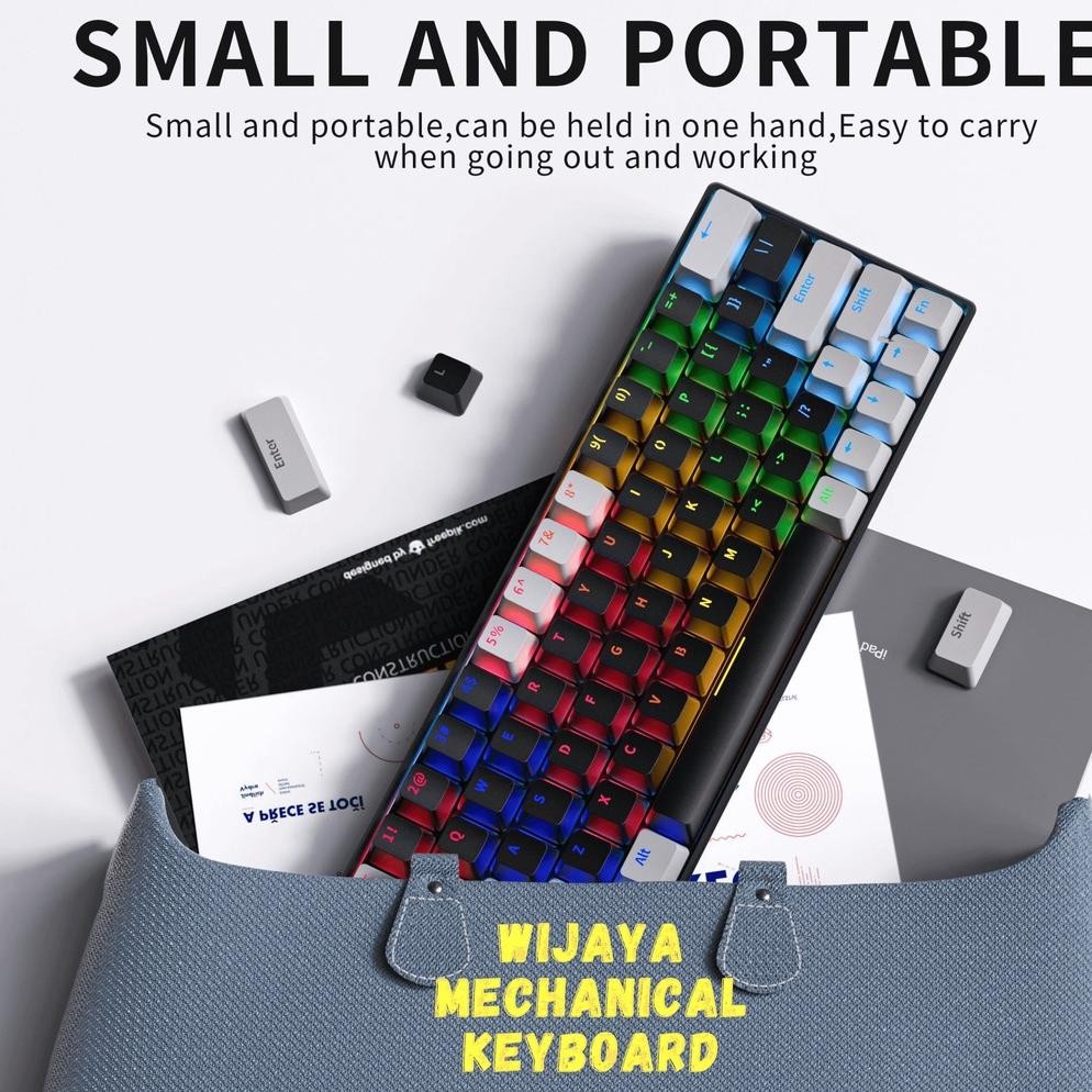 Jual SALE Keyboard Gaming Mechanical 60% RGB Backlit Red Blue Switch WJ ...