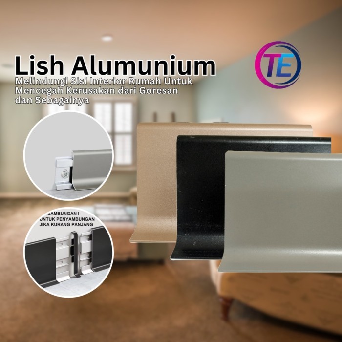 Jual Lis List Lish Alunium Plain Sudut Dinding Rumah Anti Tahan Goresan ...